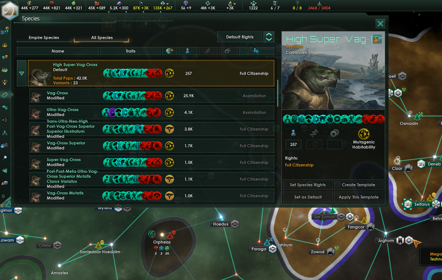 Stellaris - Cybernetic creed creates an insane number of subspecies ...