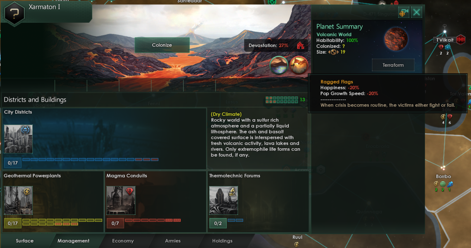 Stellaris - Ragged Flags Modifier is not removed from planet when pre ...