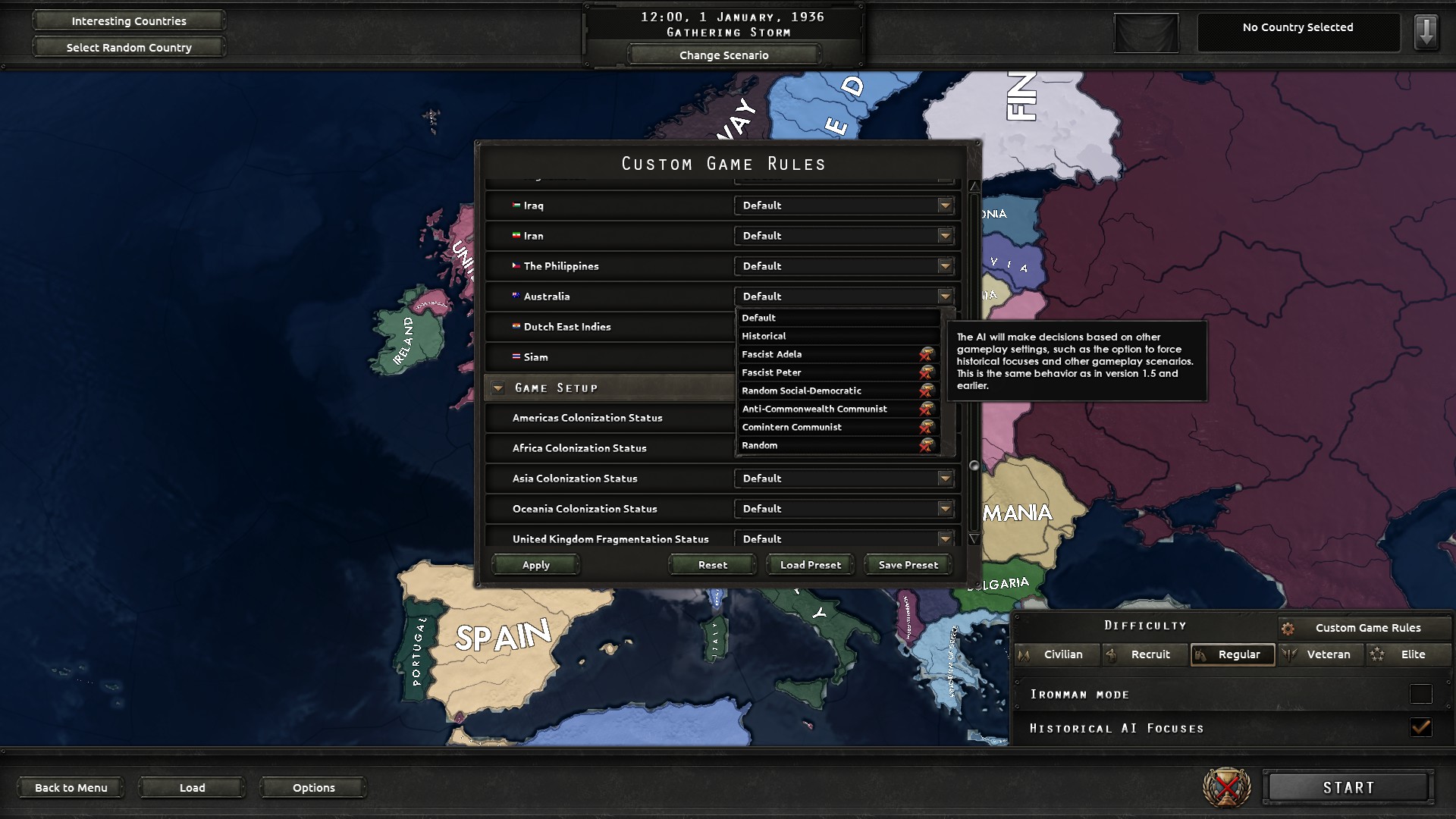 Two Australias in custom game rules | Paradox Interactive Forums