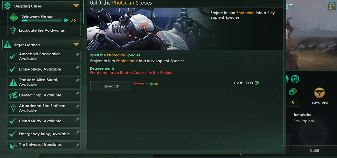 "No Border Access" for uplifting primitives aboard Arkship" | Paradox ...