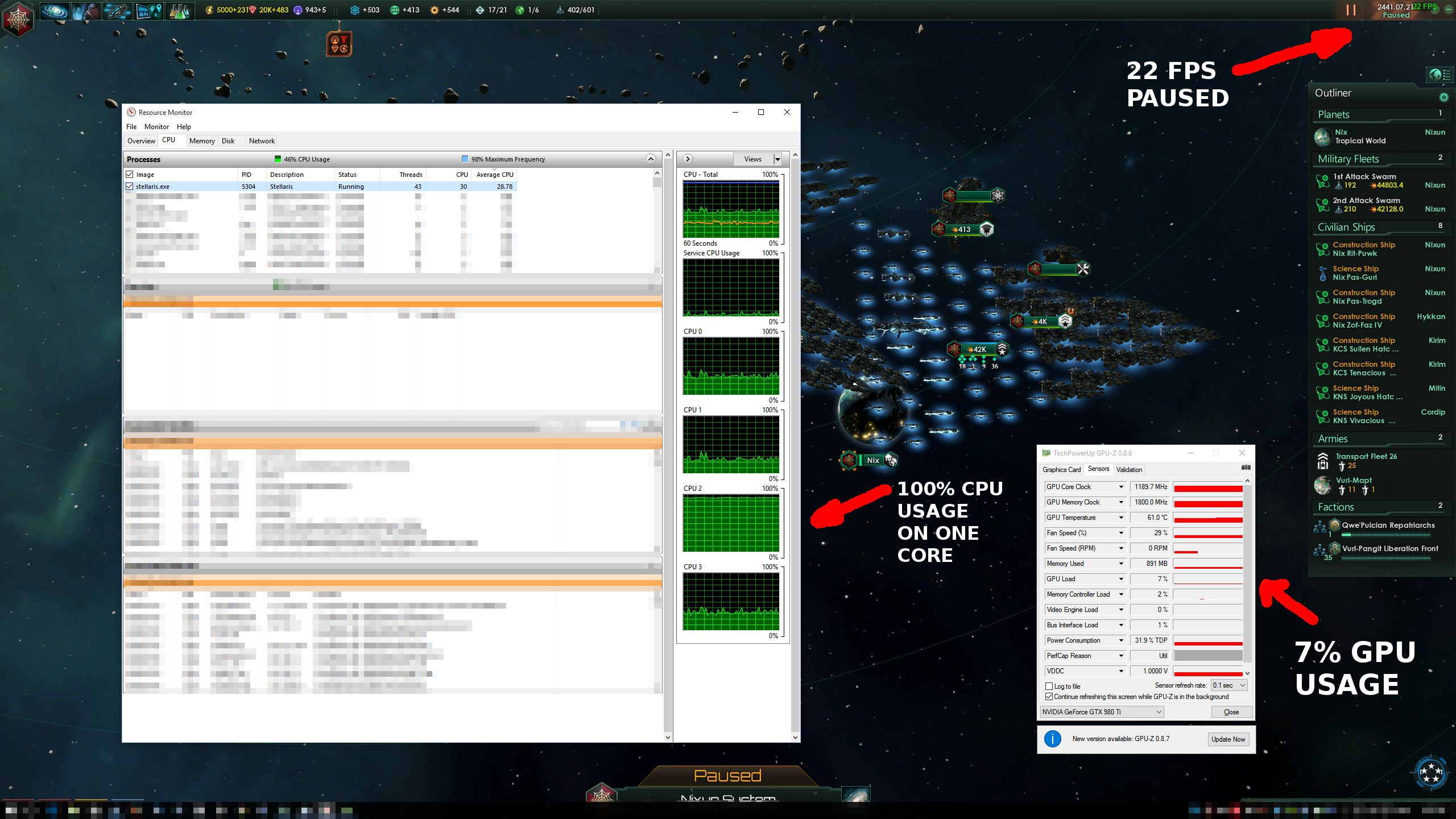 CPU locking late game causing low FPS | Paradox Interactive Forums