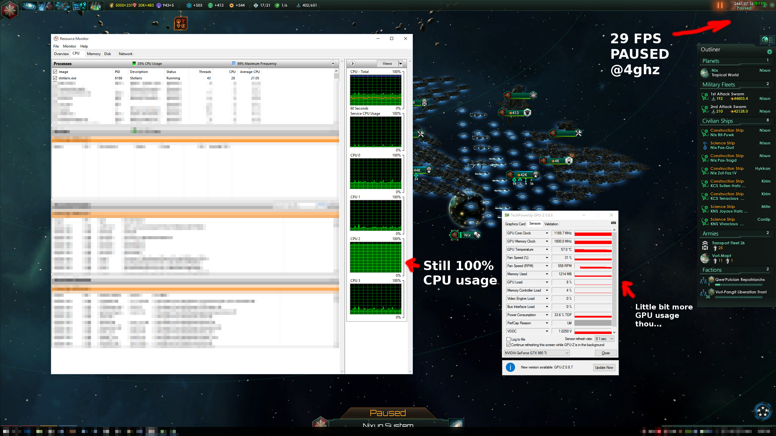 CPU locking late game causing low FPS | Paradox Interactive Forums