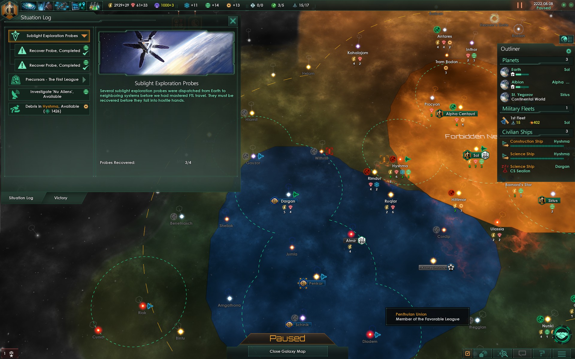 [1.0.0 9b5a] Sublight Exploration Probe event chain can't be completed ...