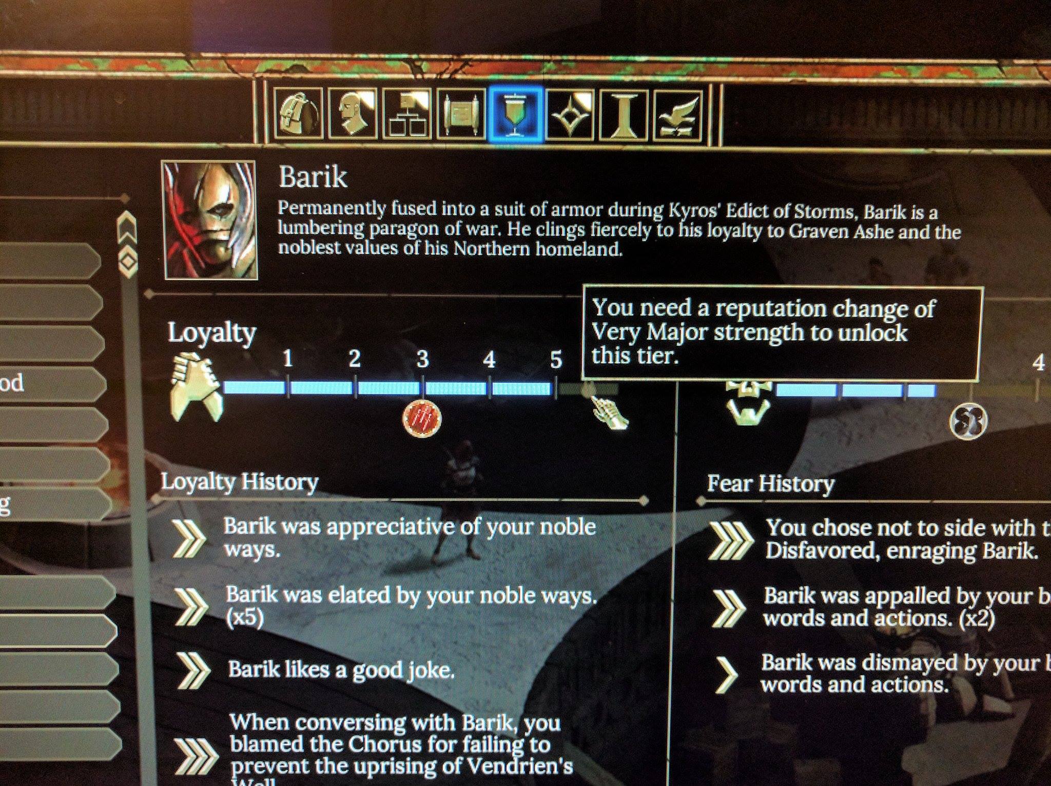 Why are the loyalty and fear meters locked? | Paradox Interactive Forums