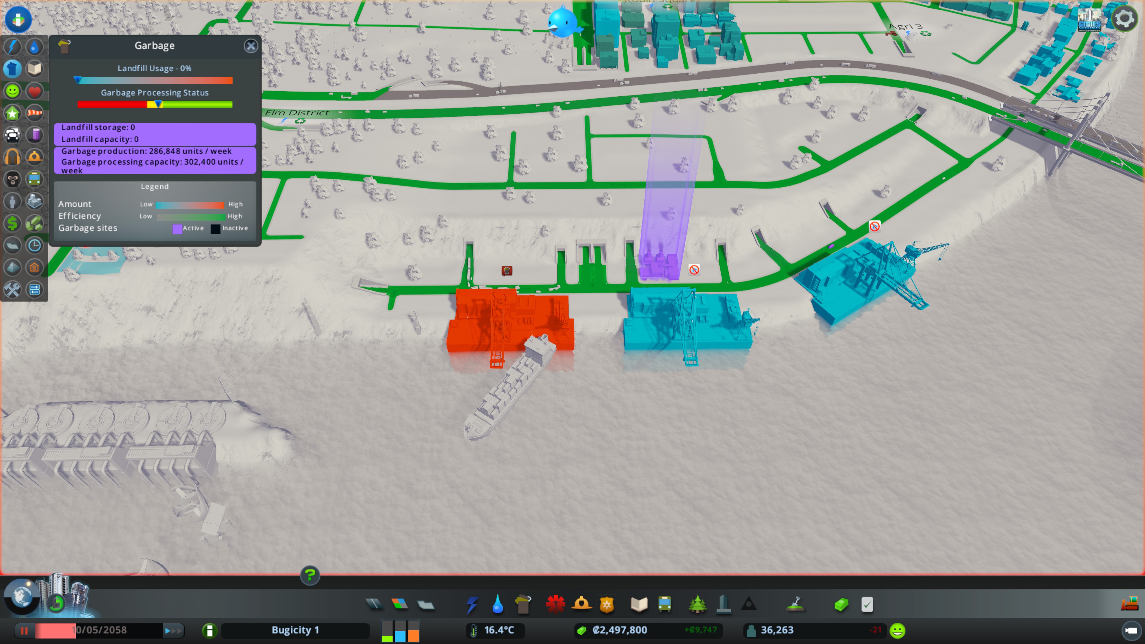 A cargo harbor piles up on garbage while garbage services do work | Paradox Interactive Forums