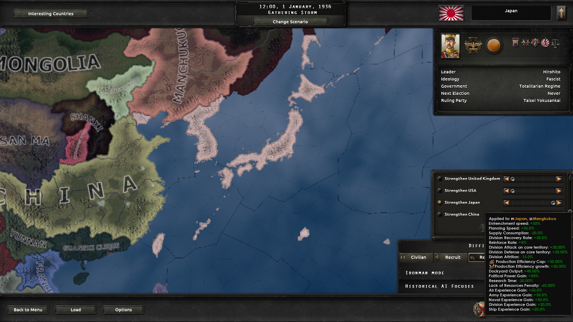 Custom difficulty slider buffs Mengkukuo for Japan but not Manchukuo | Paradox Interactive Forums