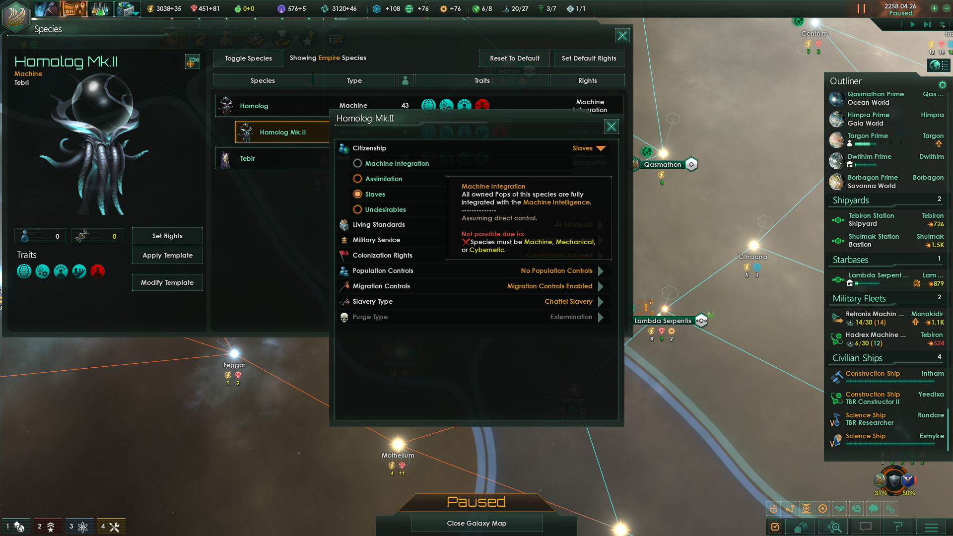 [BUG] Can't set new machine AI species citizenship rights to Machine ...