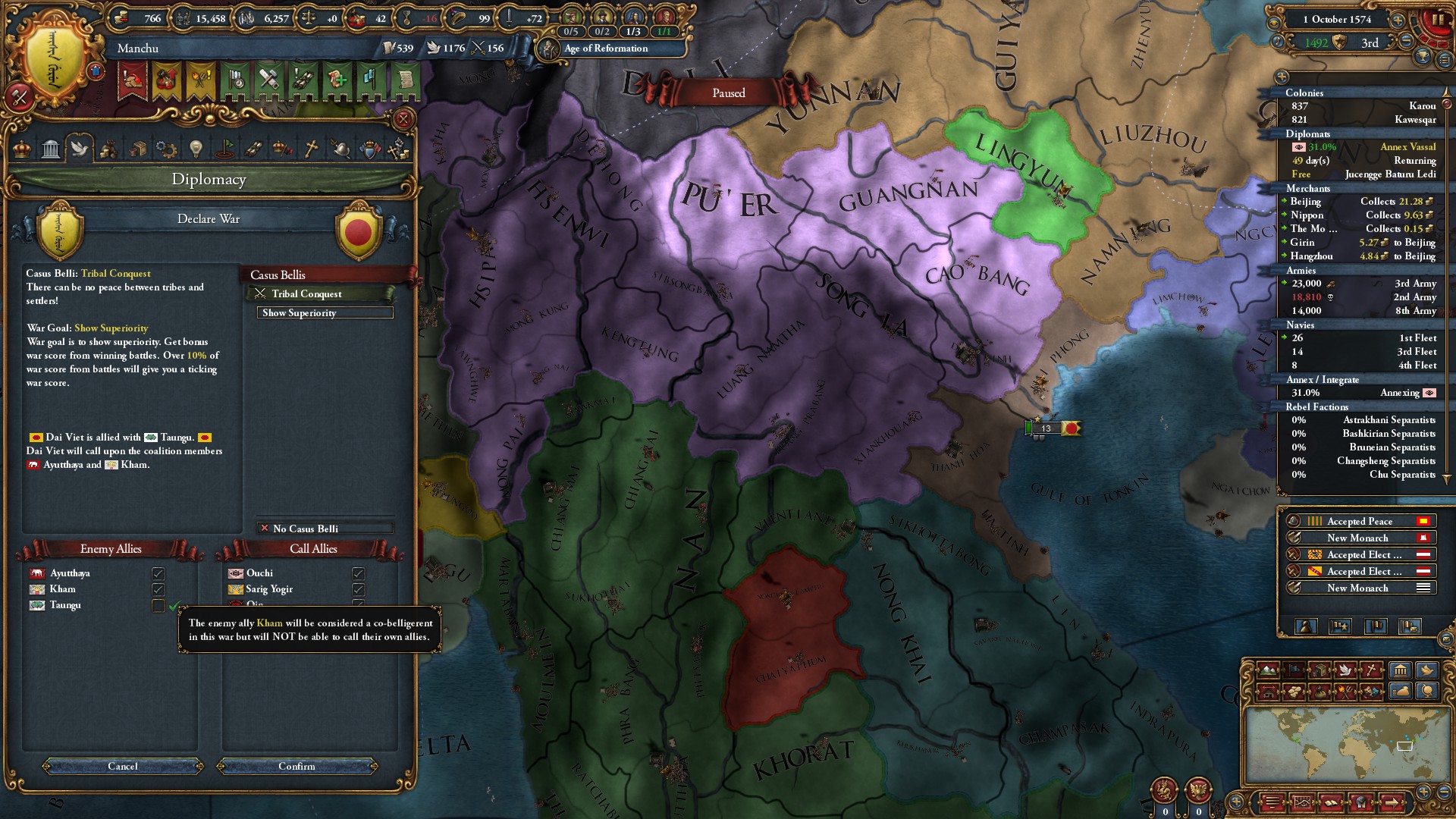 Tributaries and Coalition | Paradox Interactive Forums