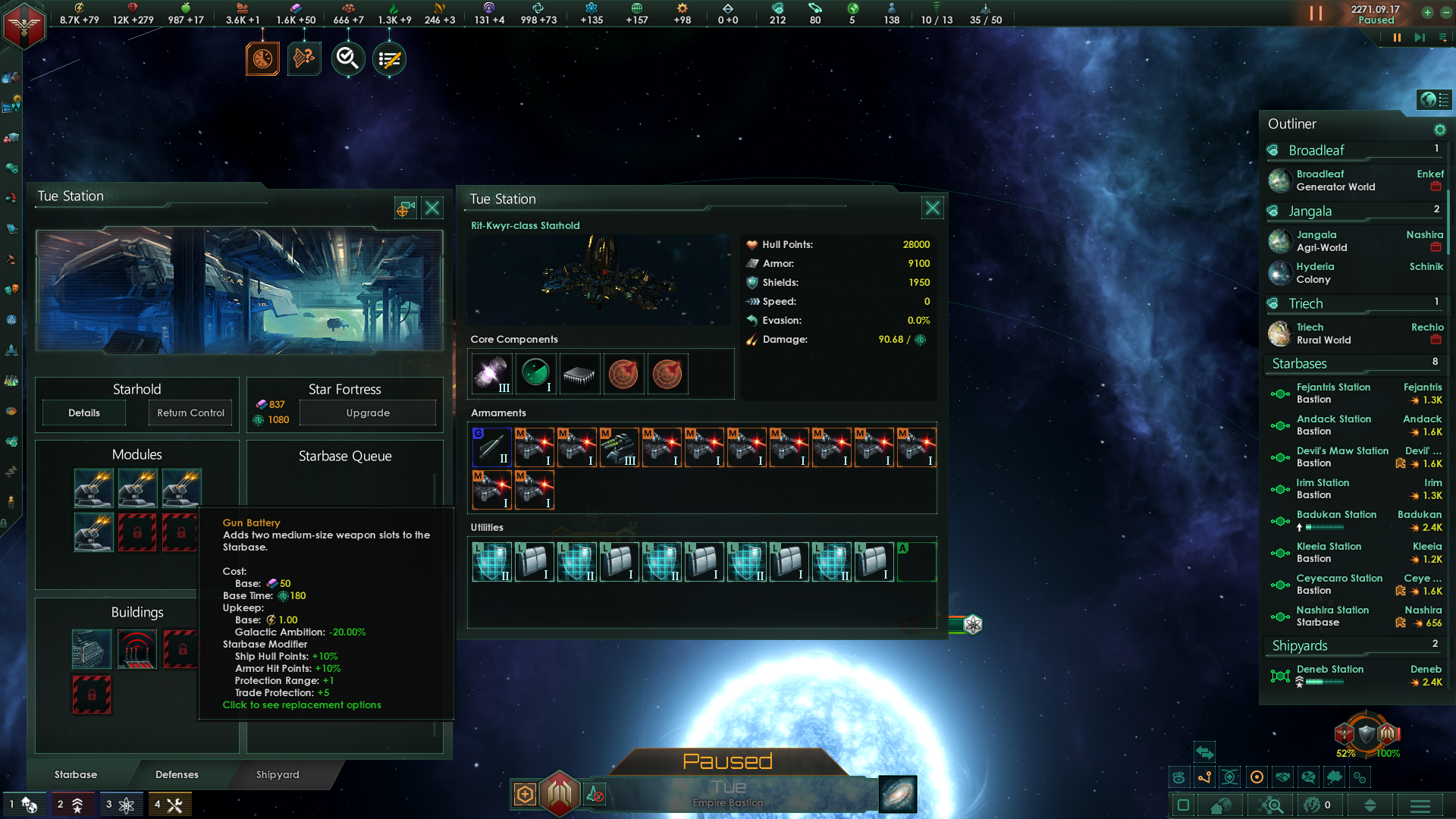 Stellaris - [2.2.6 Beta] Gun Battery Starbase Module does not add guns ...