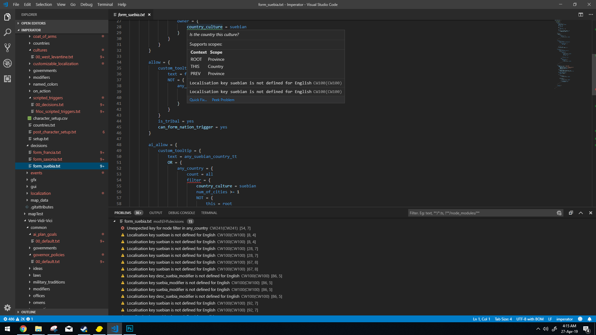 [TOOL] CWTools - a mod scripting and validating extension for VS Code | Paradox Interactive Forums