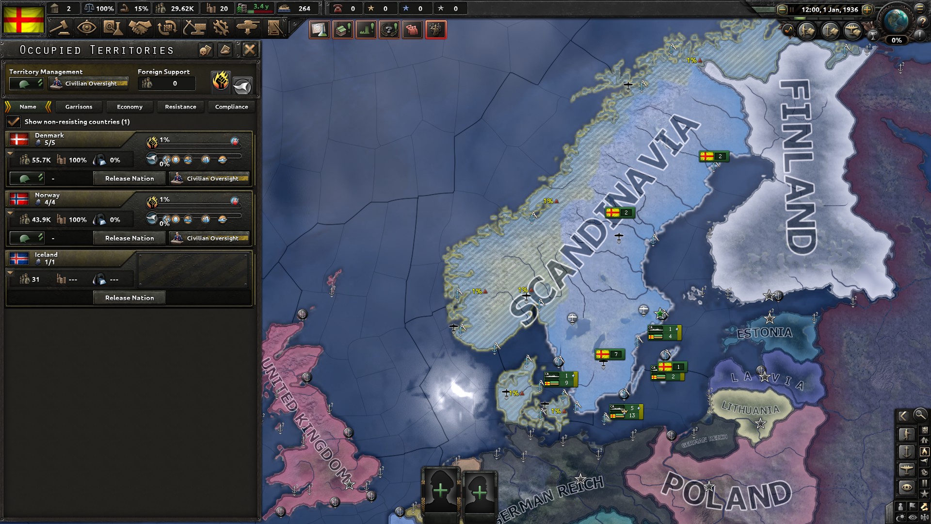 HoI4 V.1.9.2 (a73d) Is Formable nations suposed to have resistance on ...