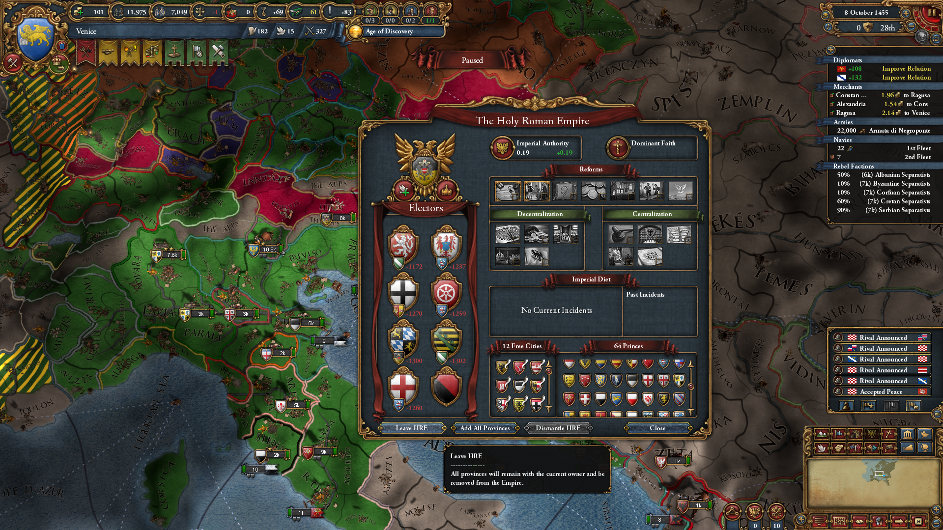Join HRE as Venice in 1.30? | Paradox Interactive Forums