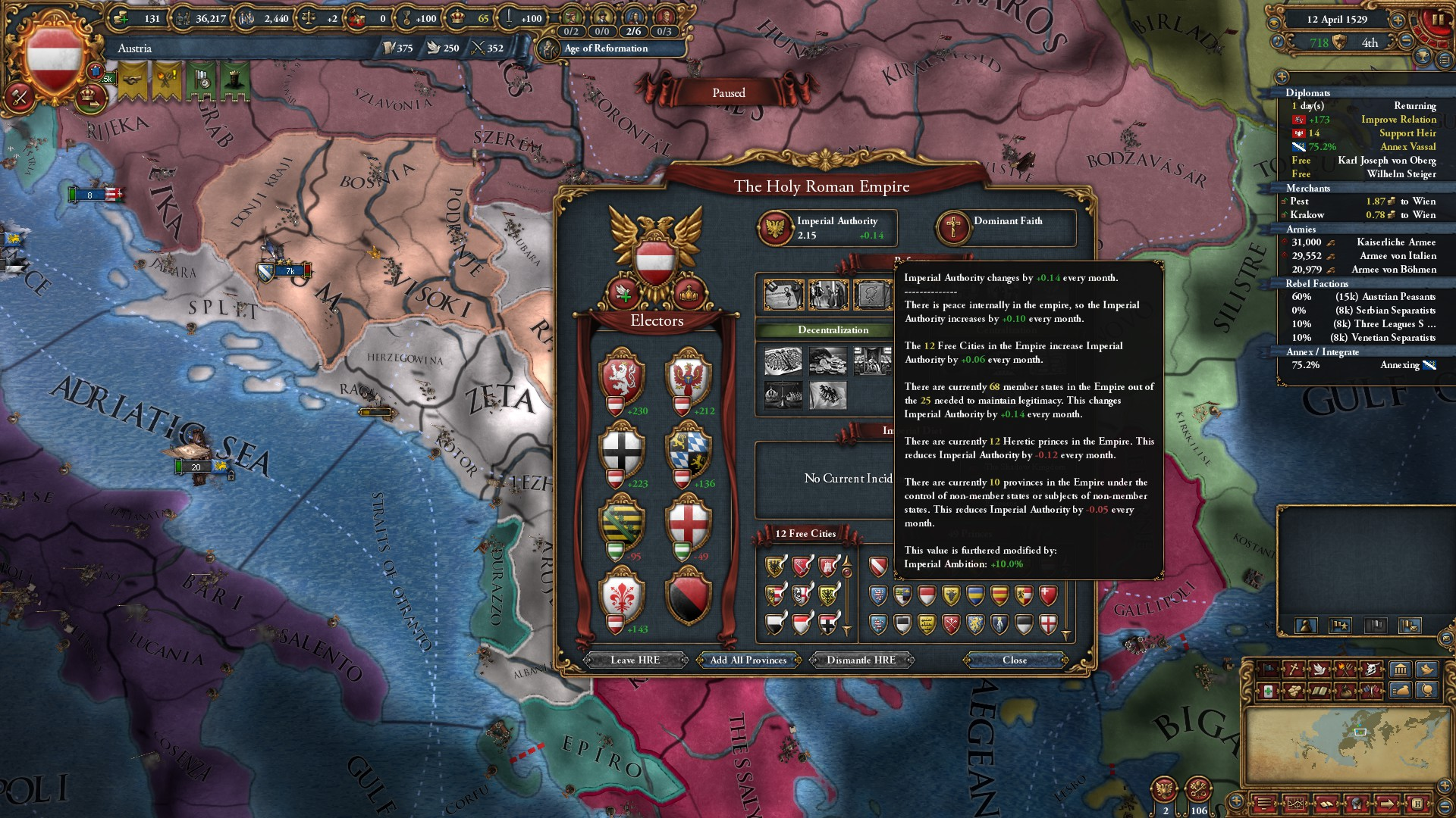 Adding Provinces to the HRE - NO IMPERIAL AUTHORITY ADDED | Paradox ...
