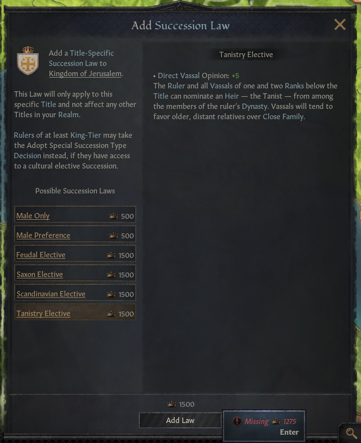 Tutorial: How to get Tanistry and Elective Succession laws | Paradox ...