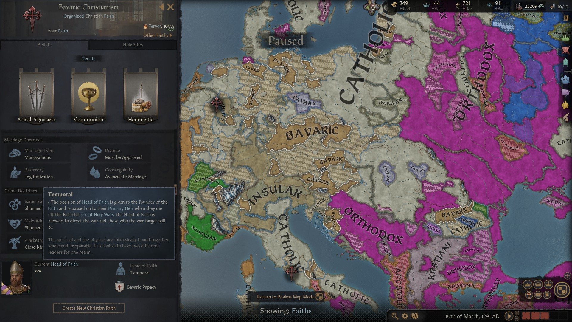 Temporal head of faith is Pope? | Paradox Interactive Forums