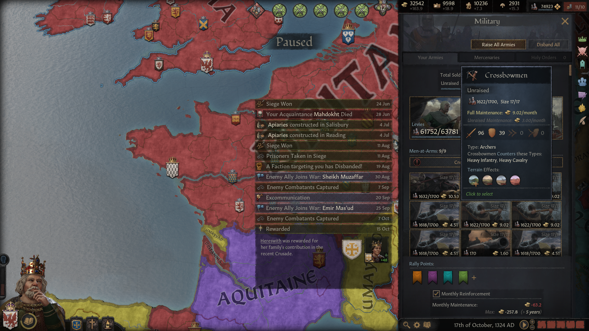 So light foot, crossbows, and light cav are OP it you build your army ...