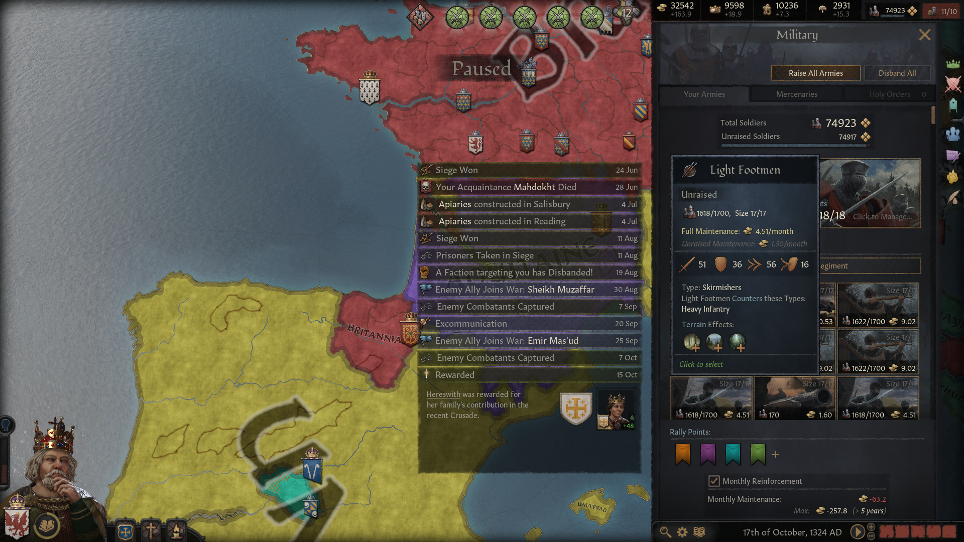 So light foot, crossbows, and light cav are OP it you build your army ...