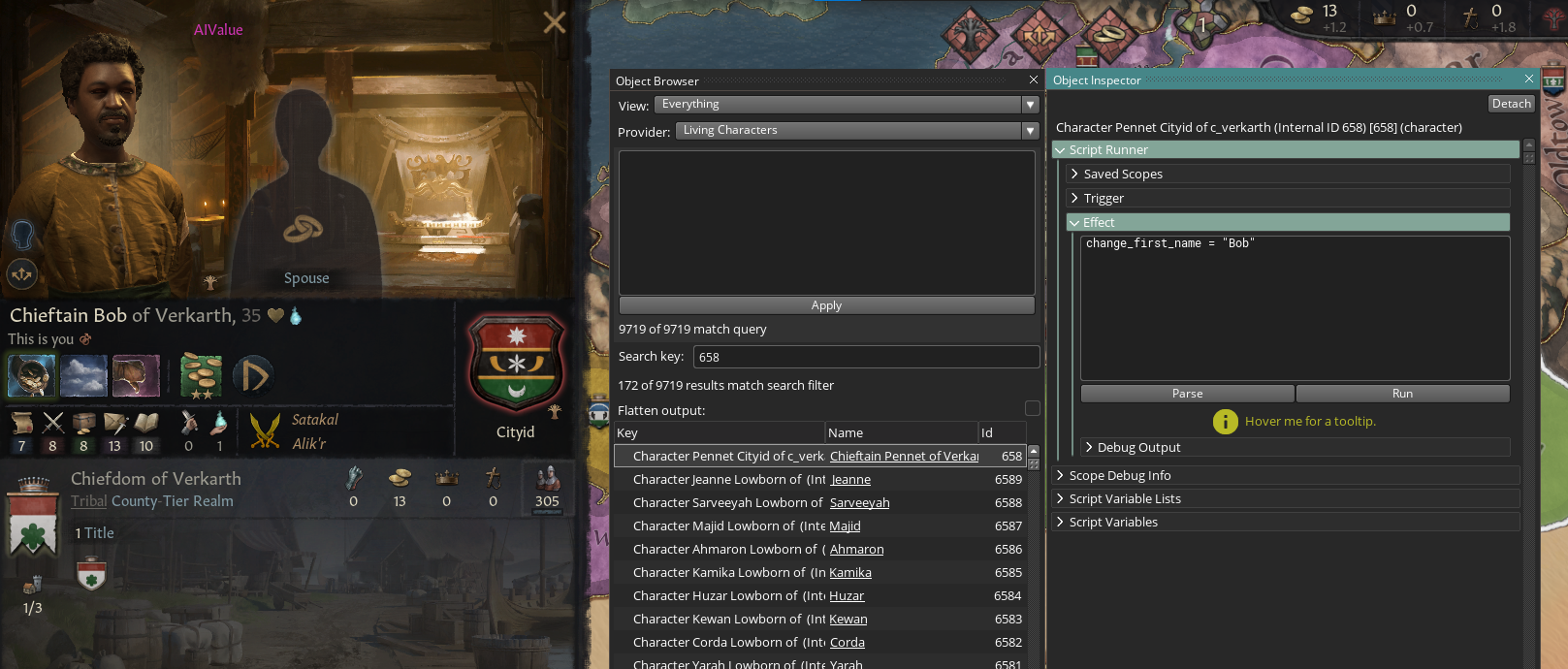 Can we change a character's name via debug mode? | Paradox Interactive Forums