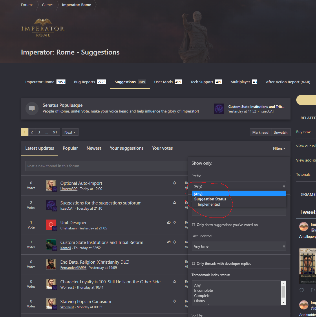 Suggestion implemented | Paradox Interactive Forums