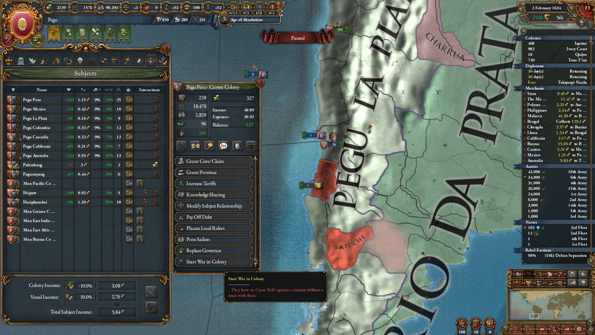 Issues with "Start War in Colony" | Paradox Interactive Forums