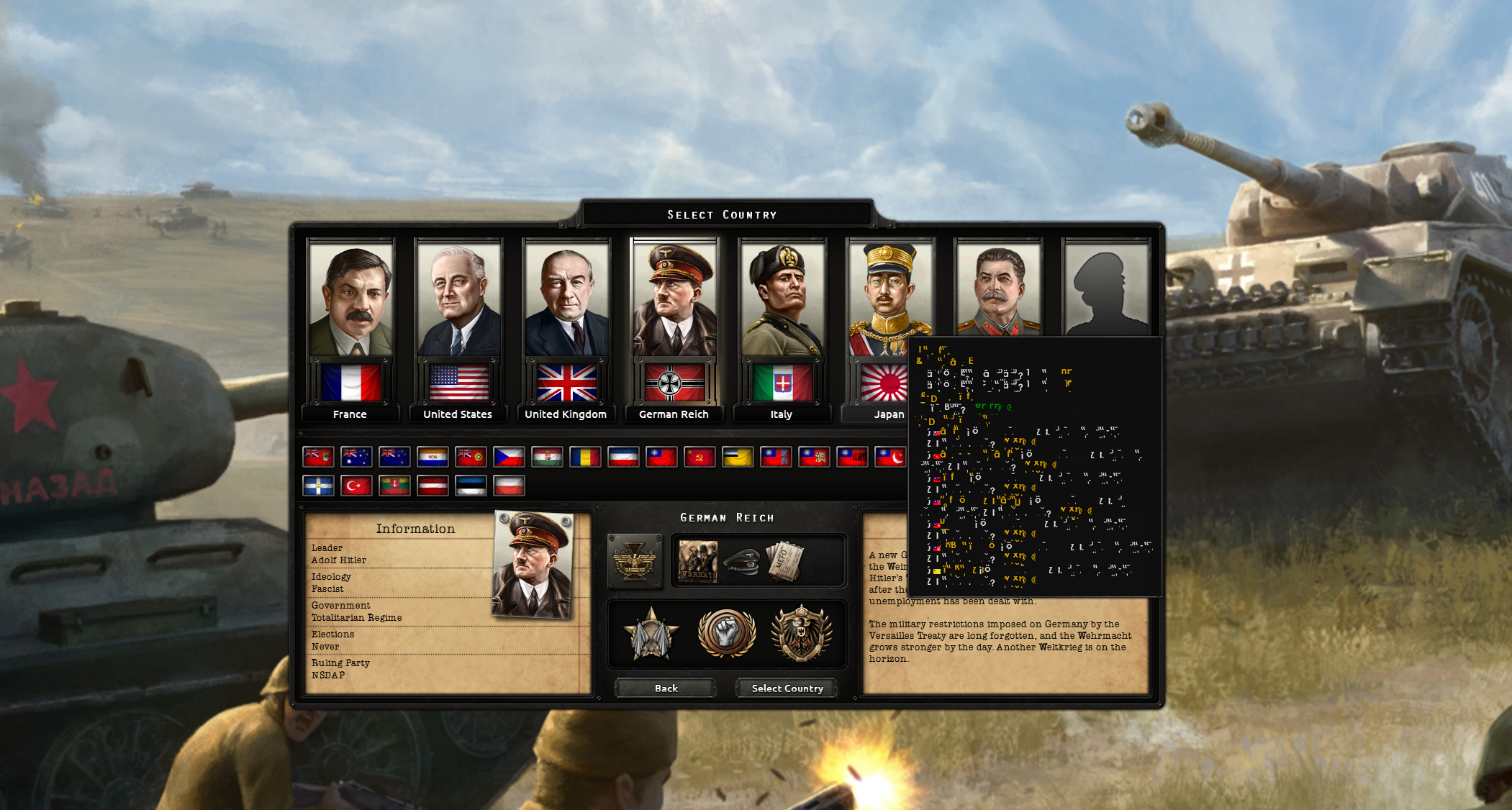 Duplicate - HoI 4 - Wording in all text boxes are scrambled gibberish ...