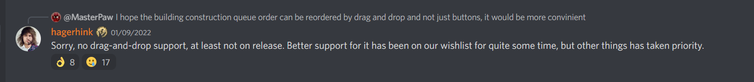 Drag and Drop for reordering Construction queue. | Paradox Interactive Forums