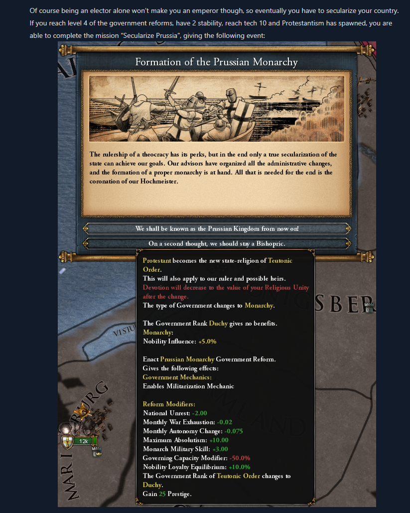 Teutonic order to Prussia, can't use prussian monarchy? | Paradox ...