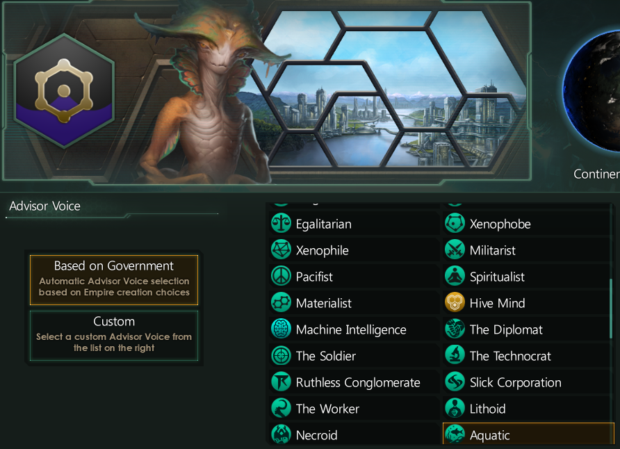 The C6 portrait does not use Aquatic advisor voice (and aquatic room ...