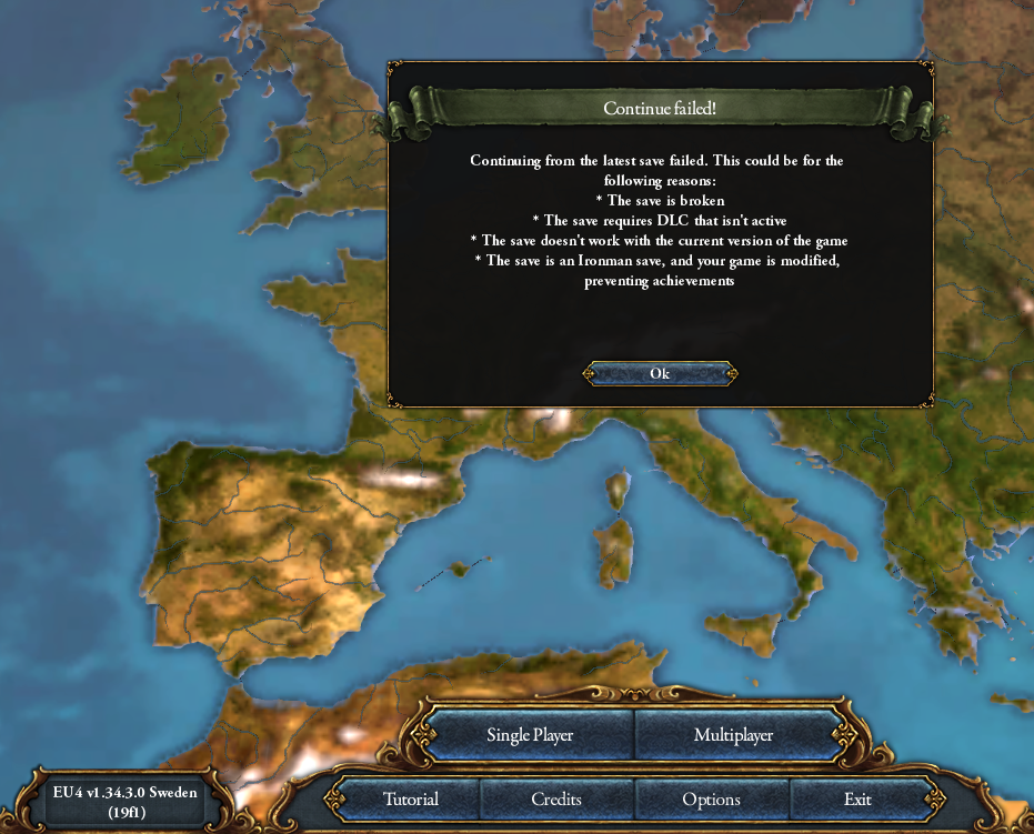 Why doesn't the Resume button load Ironman? | Paradox Interactive Forums