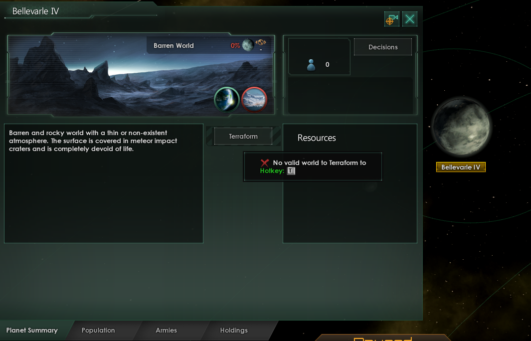 A frozen terraforming candidate will also become barren world after ice mined for three times ...