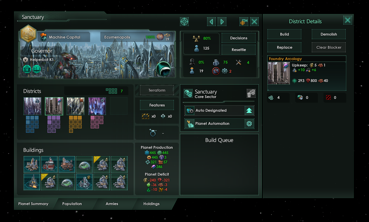 Stellaris - Rogue Servitor Ecumenopolis Project creates excess Factory ...