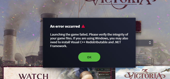 Duplicate - Victoria III - Game wont launch past the launcher | Paradox Interactive Forums
