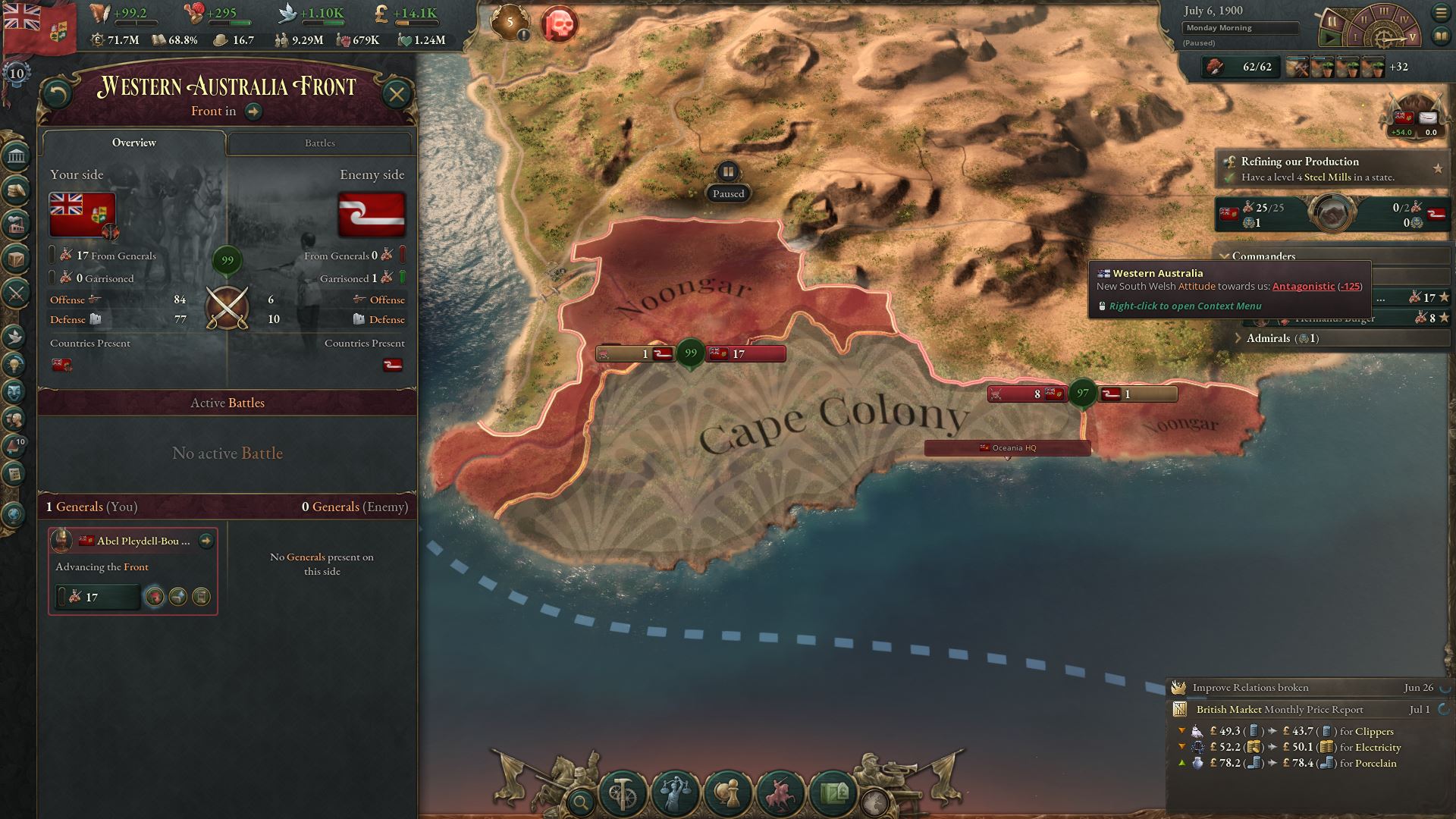 Duplicate - Victoria III - Armys start with no morale on both sides in colony rebellion (as a ...