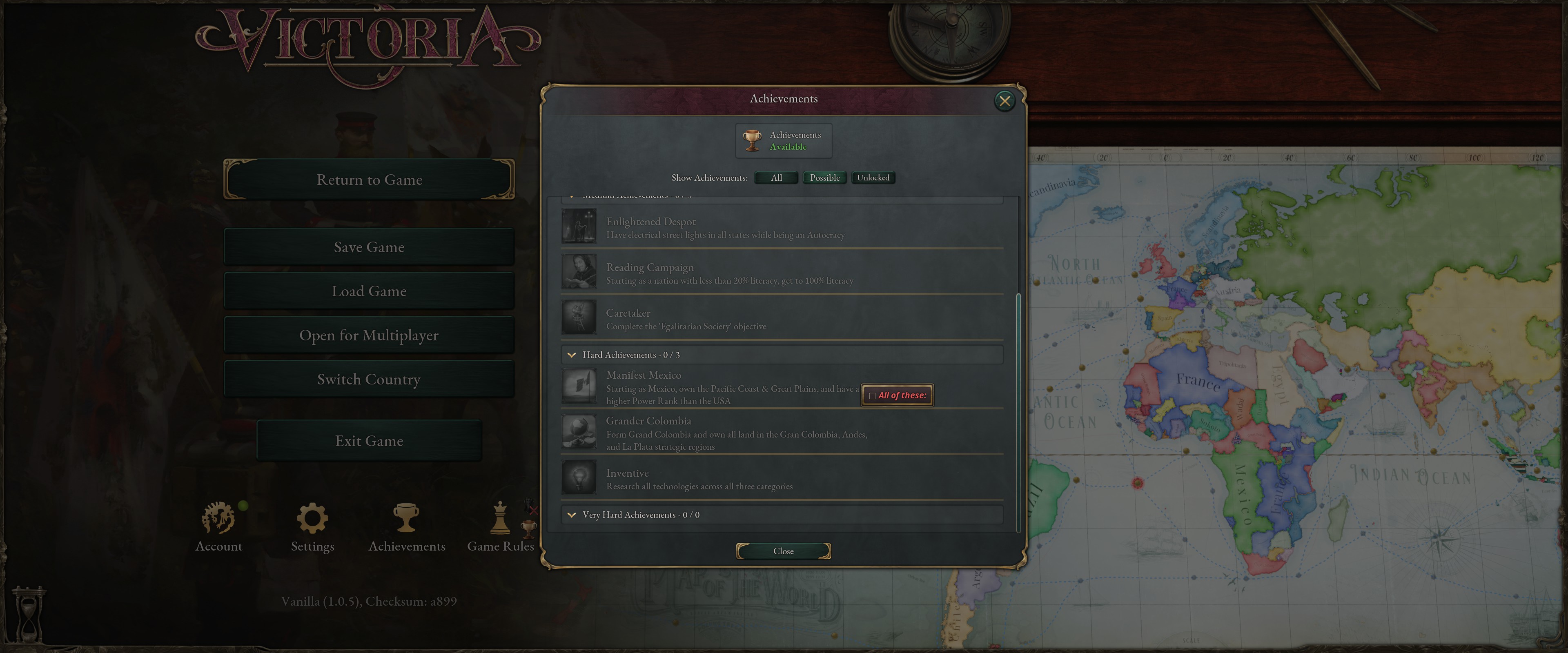 Duplicate - Victoria III - Manifest Mexico Achievement is not triggering | Paradox Interactive ...