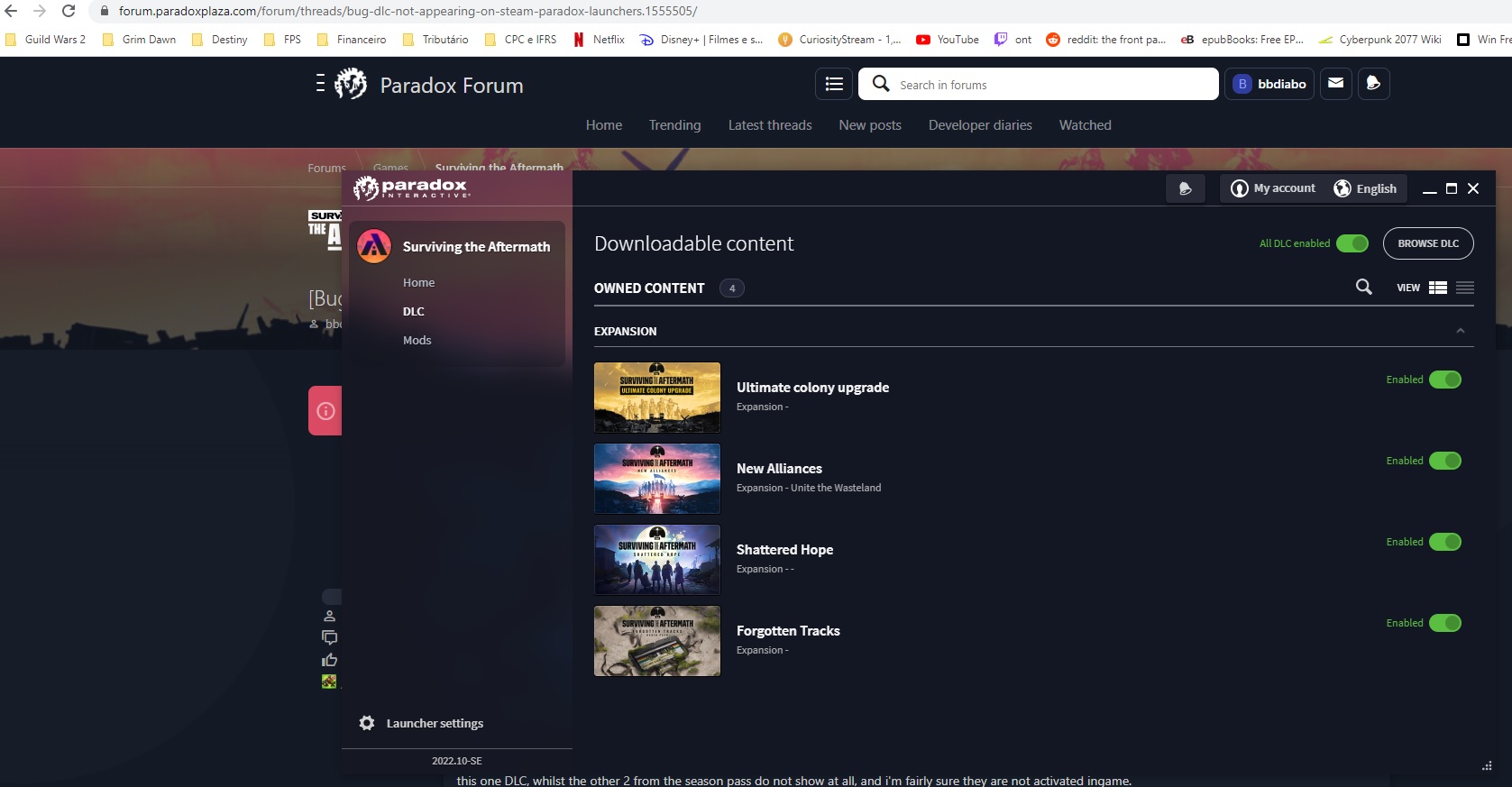 [Bug] DLC not appearing on steam/paradox launchers | Paradox ...