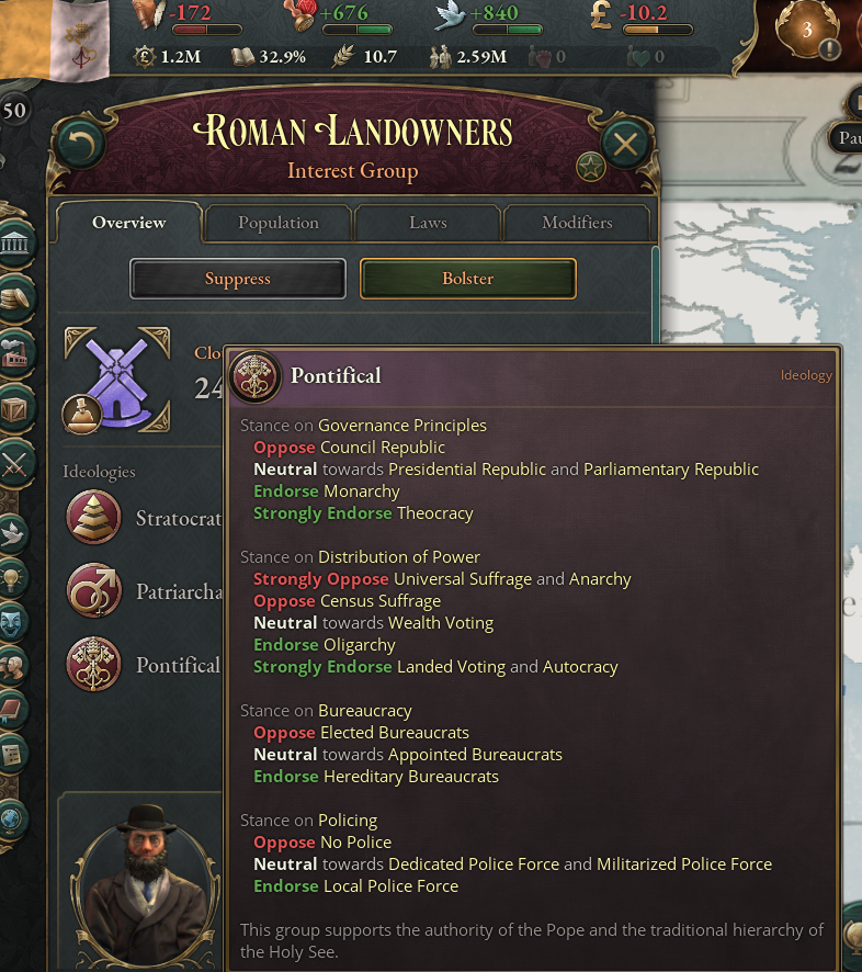 In the Papal States, landowners endorse theocracy, but Roman Curia ...