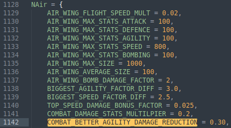 What is the current air speed / agility / attack / defence formula ...