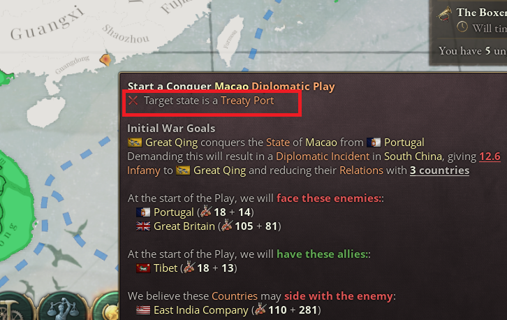 Will it be pssible to retake a treaty port from a great power's market ...