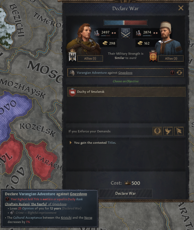 Is there any console comands in CK III that allows you to declare war without checking any ...