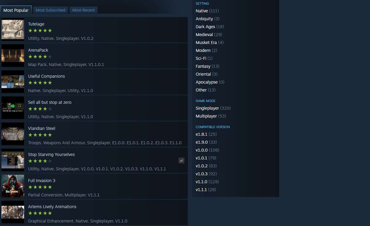 Can we get compatibility filters for workshop mods like other steam games have? | Paradox ...