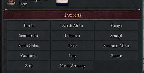 Declared Interests should be at the Bottom of the Diplomacy Tab ...