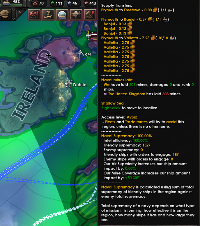 Supply system: choice of departure port for convoy routing and allied supply assistance ...