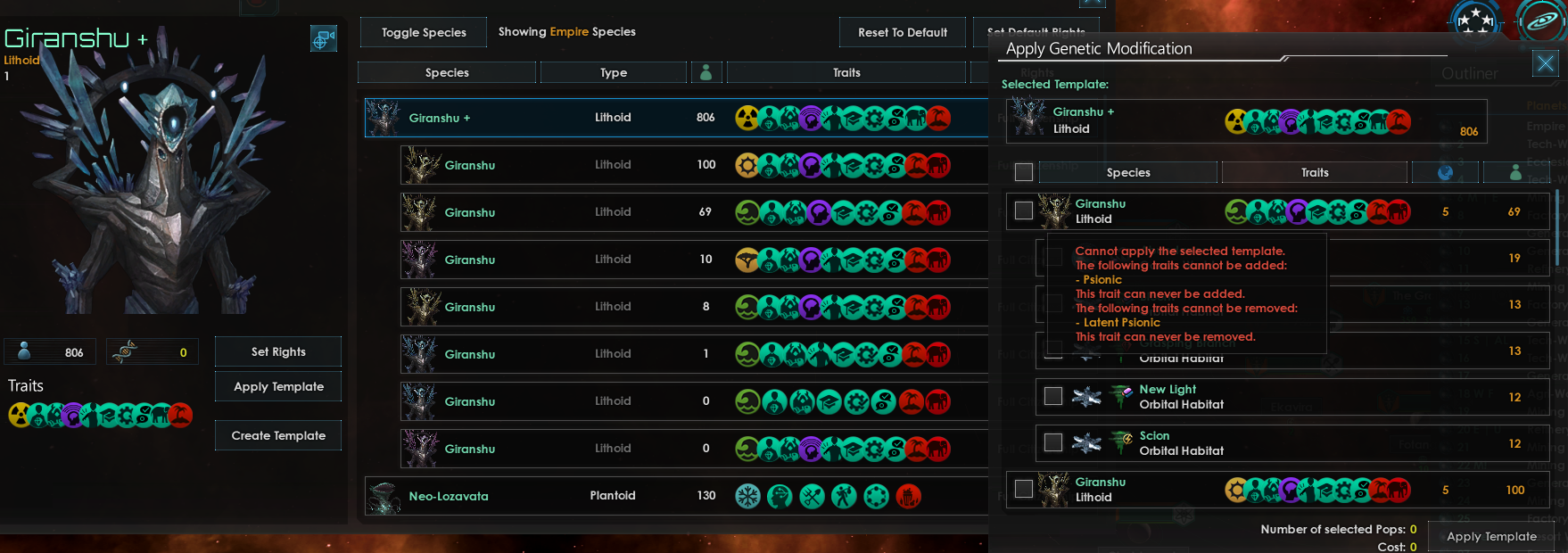 Psionic trait being stuck. Bug? | Paradox Interactive Forums