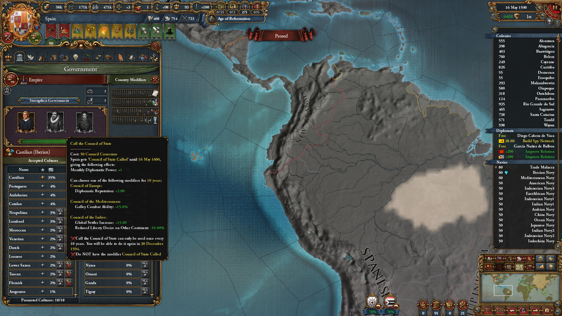 Repair the system of council (Spanish government mechanic) | Paradox Interactive Forums