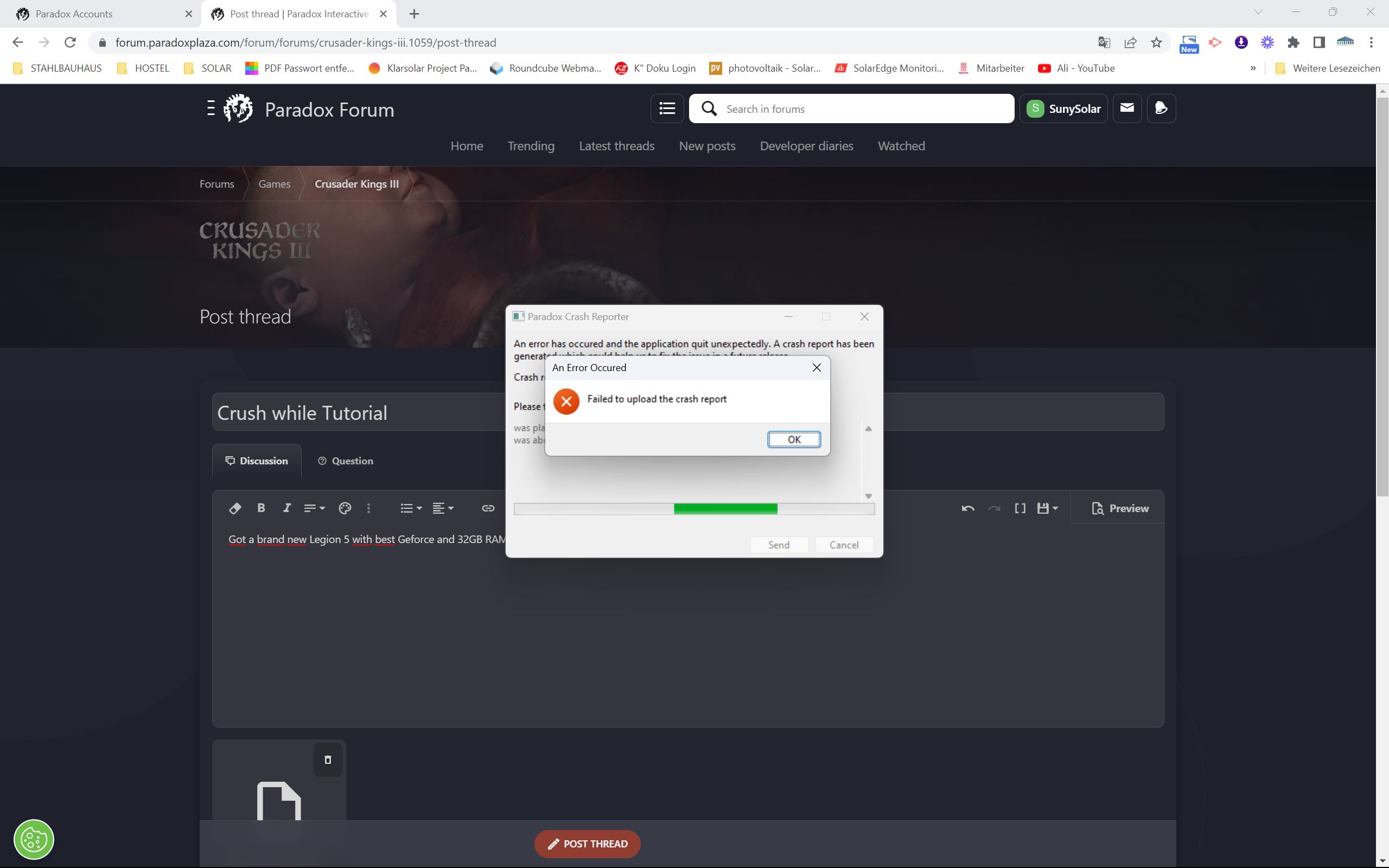 Crush while Tutorial | Paradox Interactive Forums