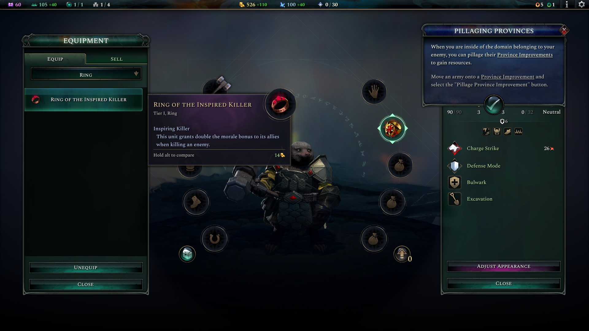 Confirmed - Alt ring compare doesn''t work (Edit, found it. The damn tutorial blocked it ...
