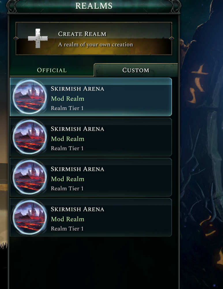 In Review - [Modding] Modded Custom Realms listed twice (or more) on ...