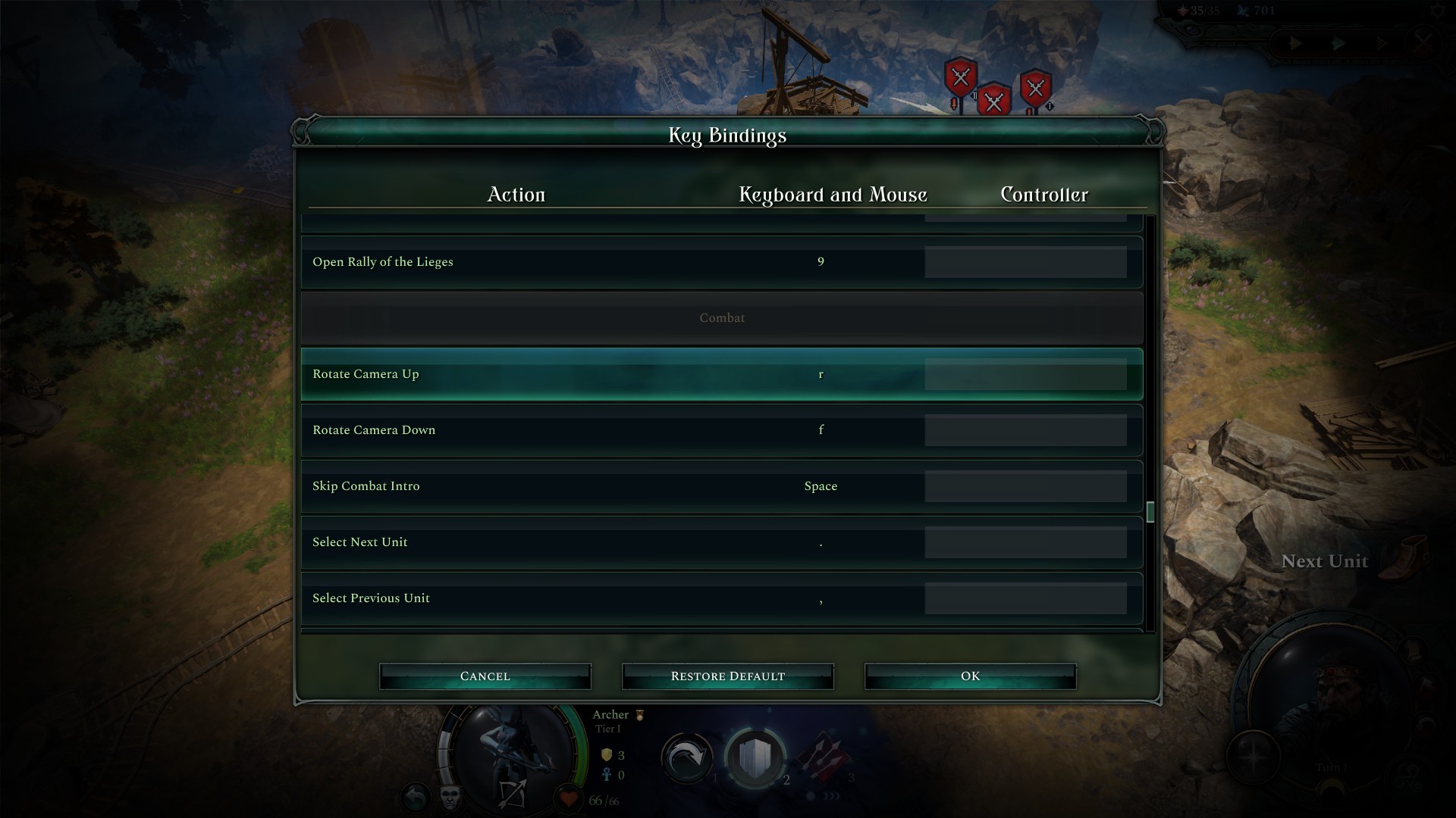 Rotate camera up and down (R & F) in combat don't work. | Paradox Interactive Forums