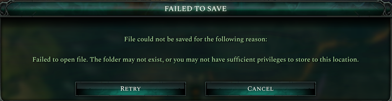 Failed to save | Paradox Interactive Forums