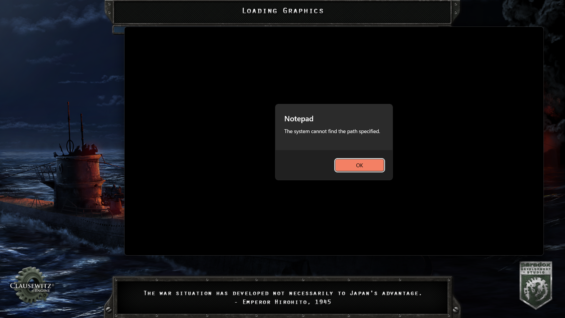 "the system cannot find the path specified" -debug | Paradox Interactive Forums